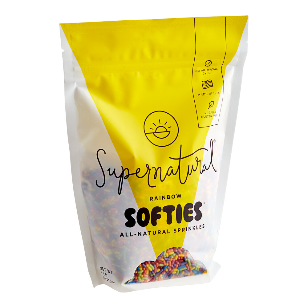Supernatural Rainbow Softies All-Natural Sprinkles 1 lb. - 6/Case