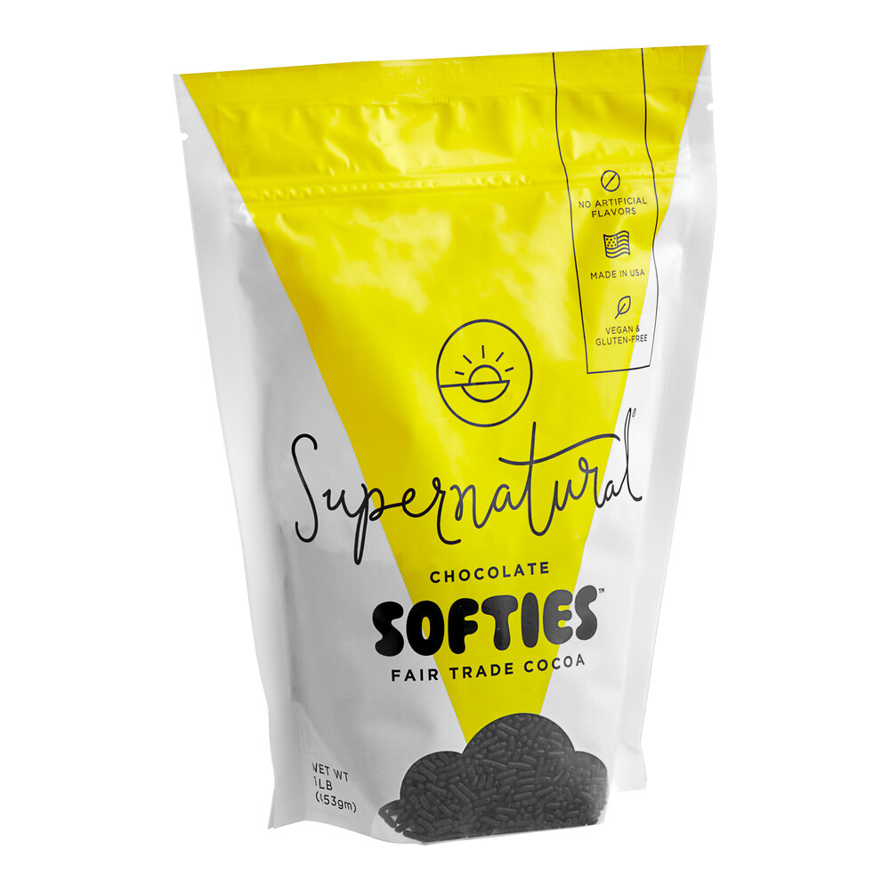 Supernatural Chocolate Softies All-Natural Sprinkles 1 lb. - 6/Case
