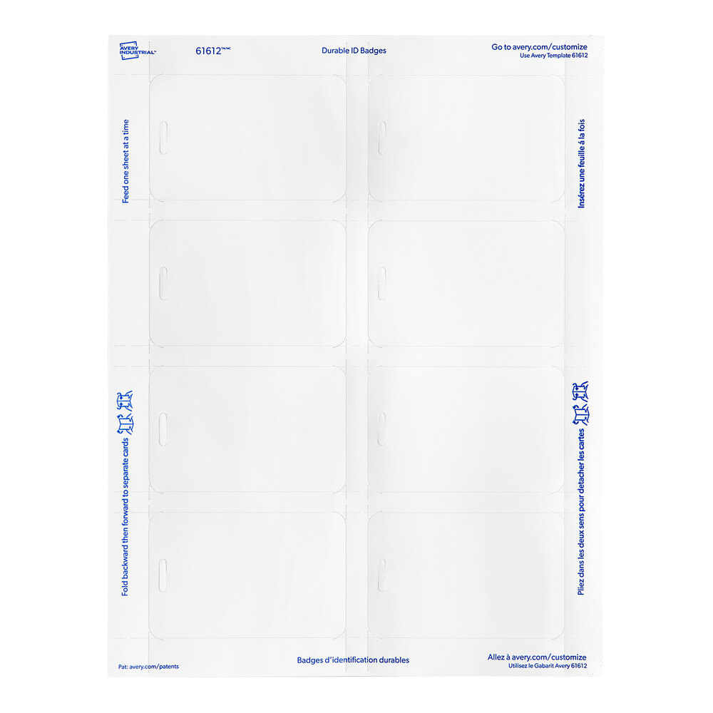 Avery® 2 1/8" x 3 3/8" Vertical Blank White Double-Sided Laser ...