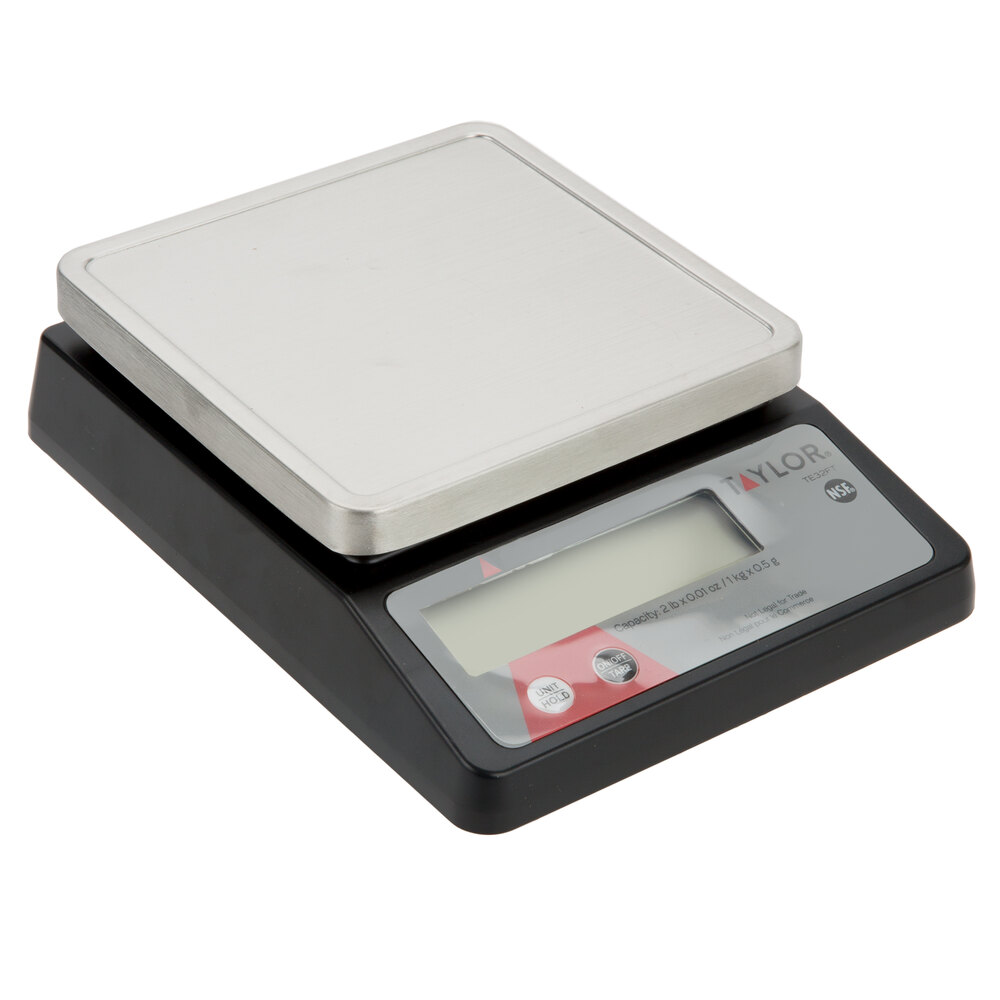 Taylor TE32FT 2 lb. Compact 5 3/8" x 5 3/8" Digital Portion Control Scale
