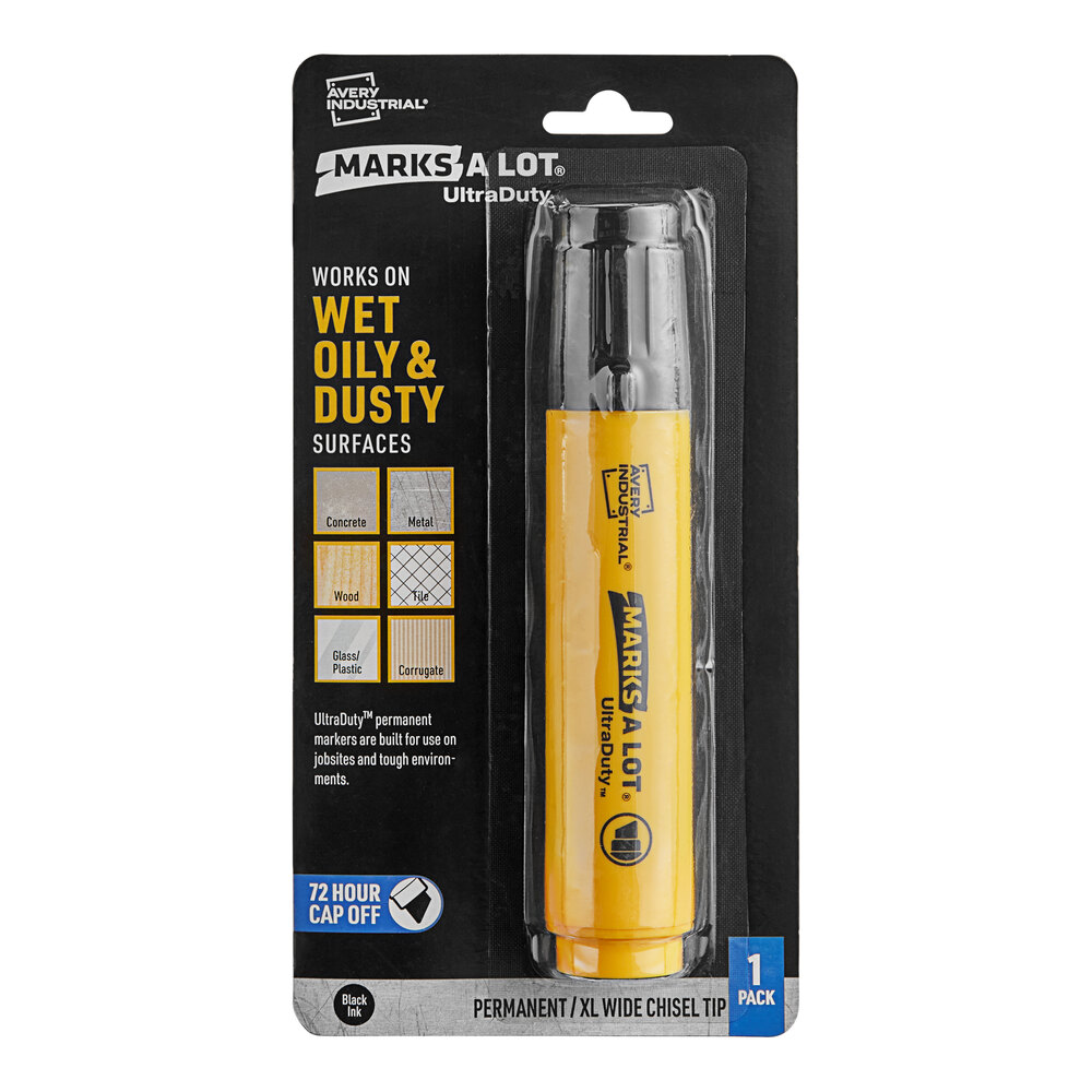 Avery® Marks-A-Lot UltraDuty XL 18mm Black Chisel Tip Industrial ...
