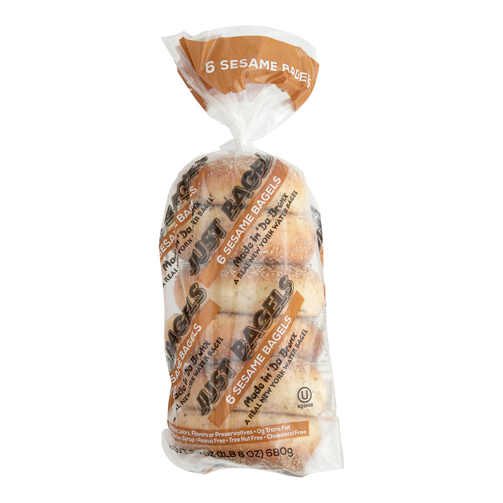 Just Bagels Authentic New York Sesame Bagel 4 oz. - 48/Case