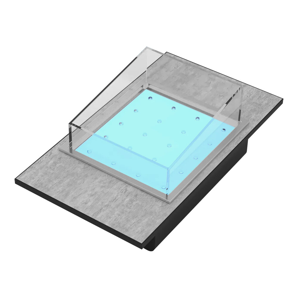 Bon Chef NX-14-SD-B-C Nexus Quarter Size Black / Concrete Seafood ...