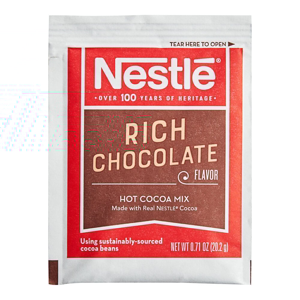 Nestle Rich Chocolate Hot Cocoa Mix Packet 50 Count - 6/Case