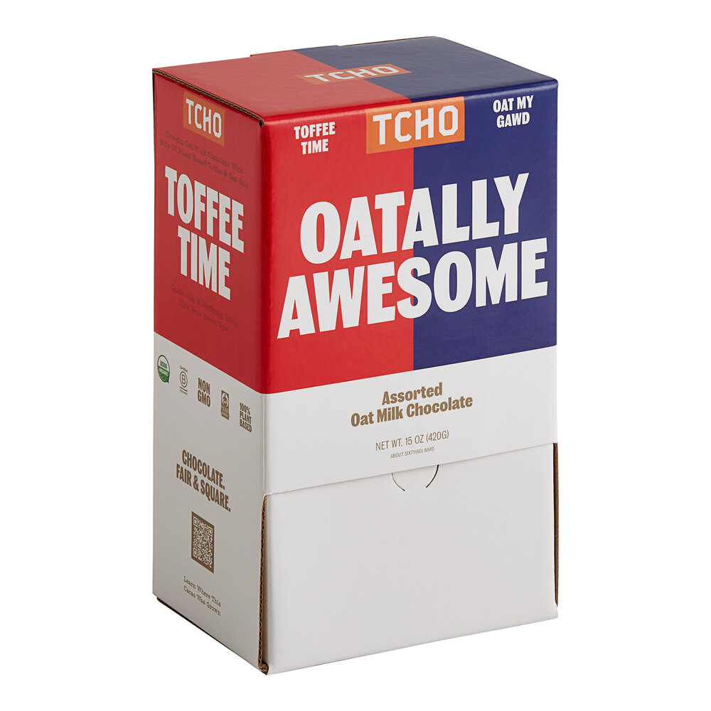 TCHO Oatally Awesome Assorted Oat Milk Chocolate Squares - 60/Box