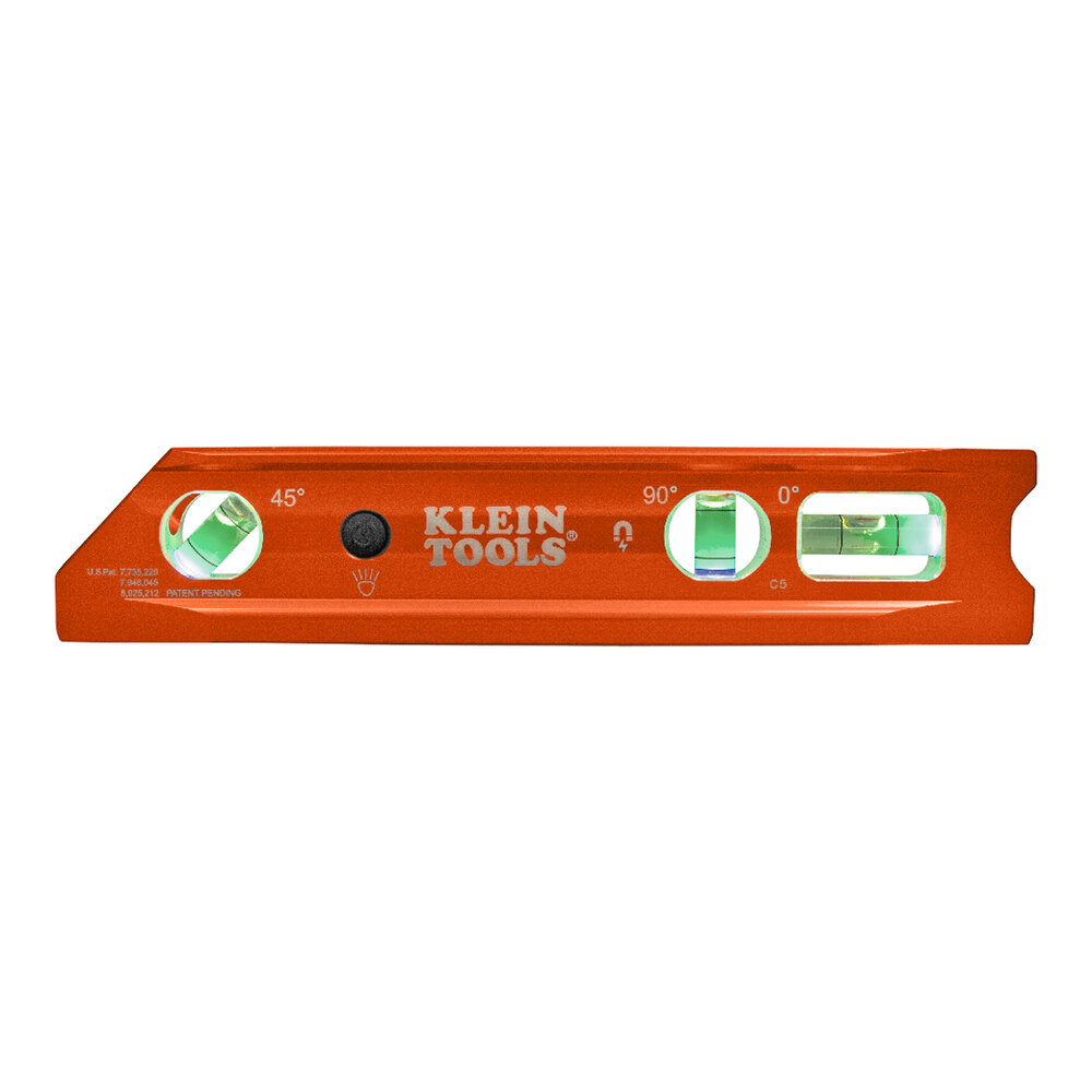 Klein Tools 9" Billet Aluminum Lighted Torpedo Level with Rare-Earth ...