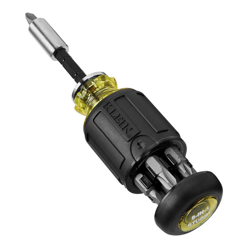 Klein Tools 8-in-1 Multi-Bit Adjustable Length Stubby Screwdriver 32308