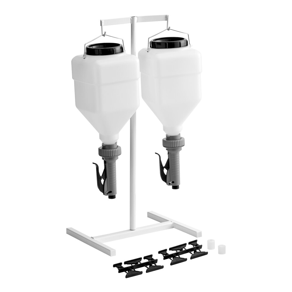 Asept 2-Piece 5 Liter Hanging Bottle Condiment Pump Dispenser Set with ...