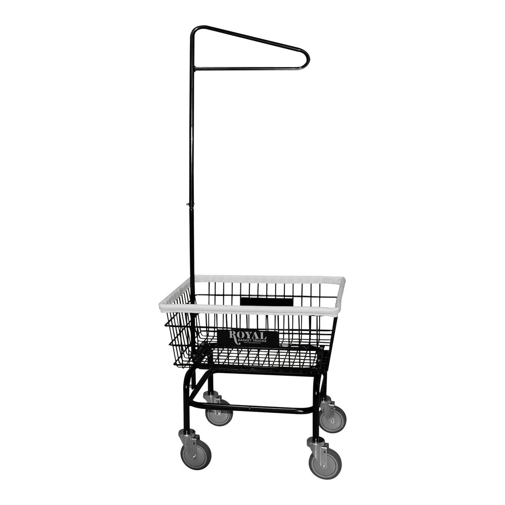 Royal Basket Trucks 3.4 Cu. Ft. Wire Basket Laundry Cart with Single ...