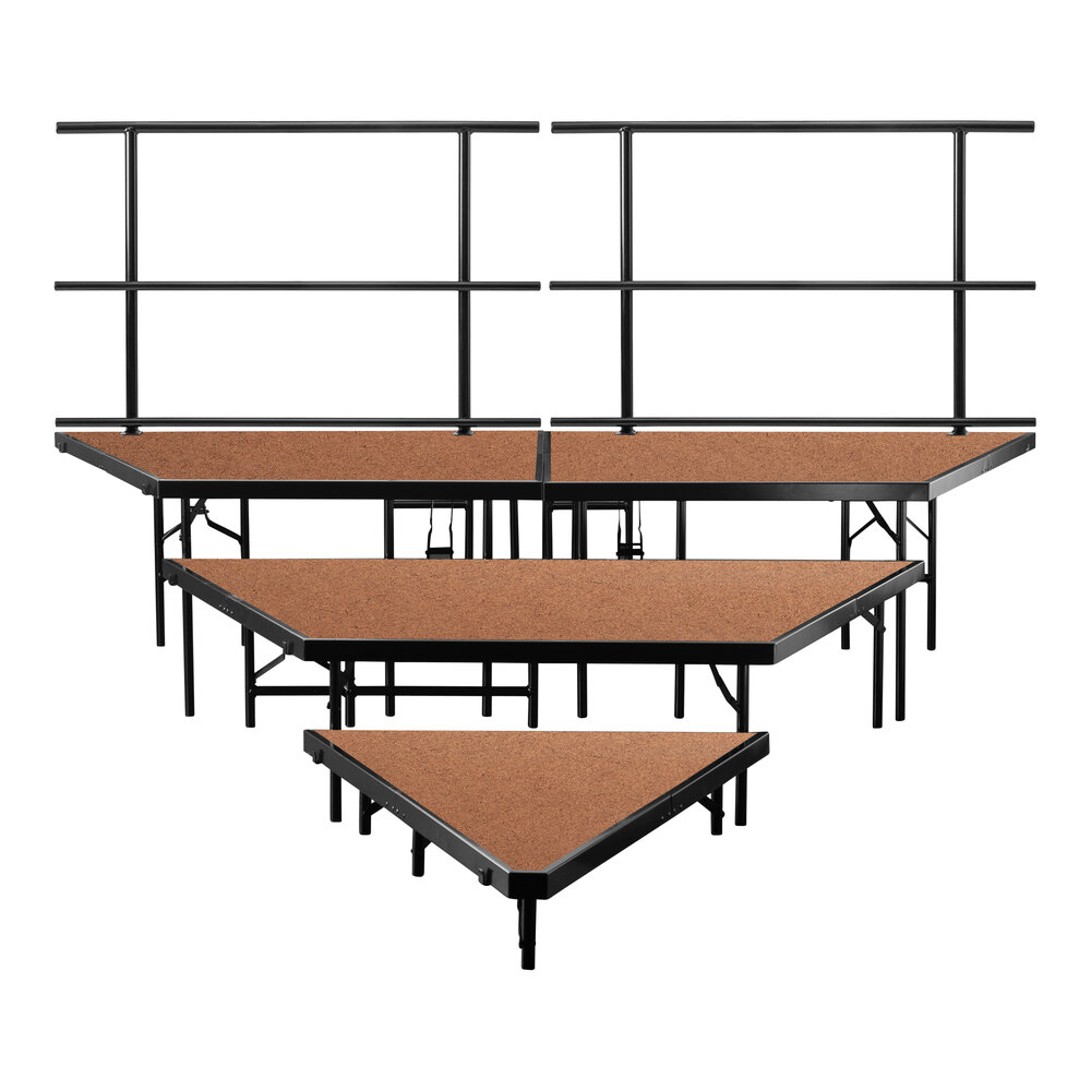 National Public Seating 111" x 133" 3-Level Hardboard Seated Riser Pie ...