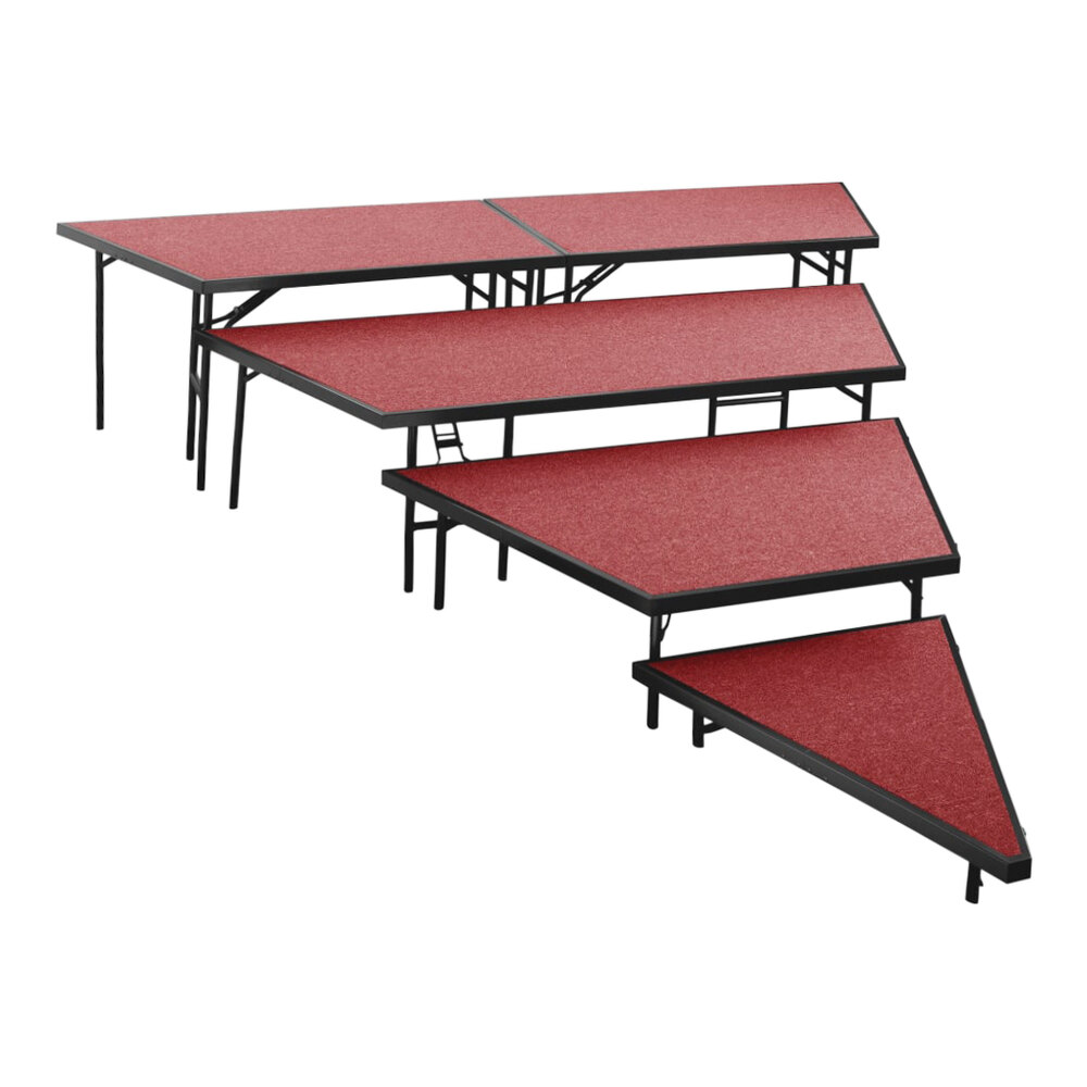 National Public Seating 111" x 133" 4-Level Red Carpet Seated Riser Pie ...