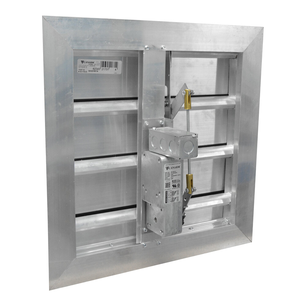 Canarm 3200 Series 18" x 18" Motorized Shutter Backdraft Damper SX3218X18