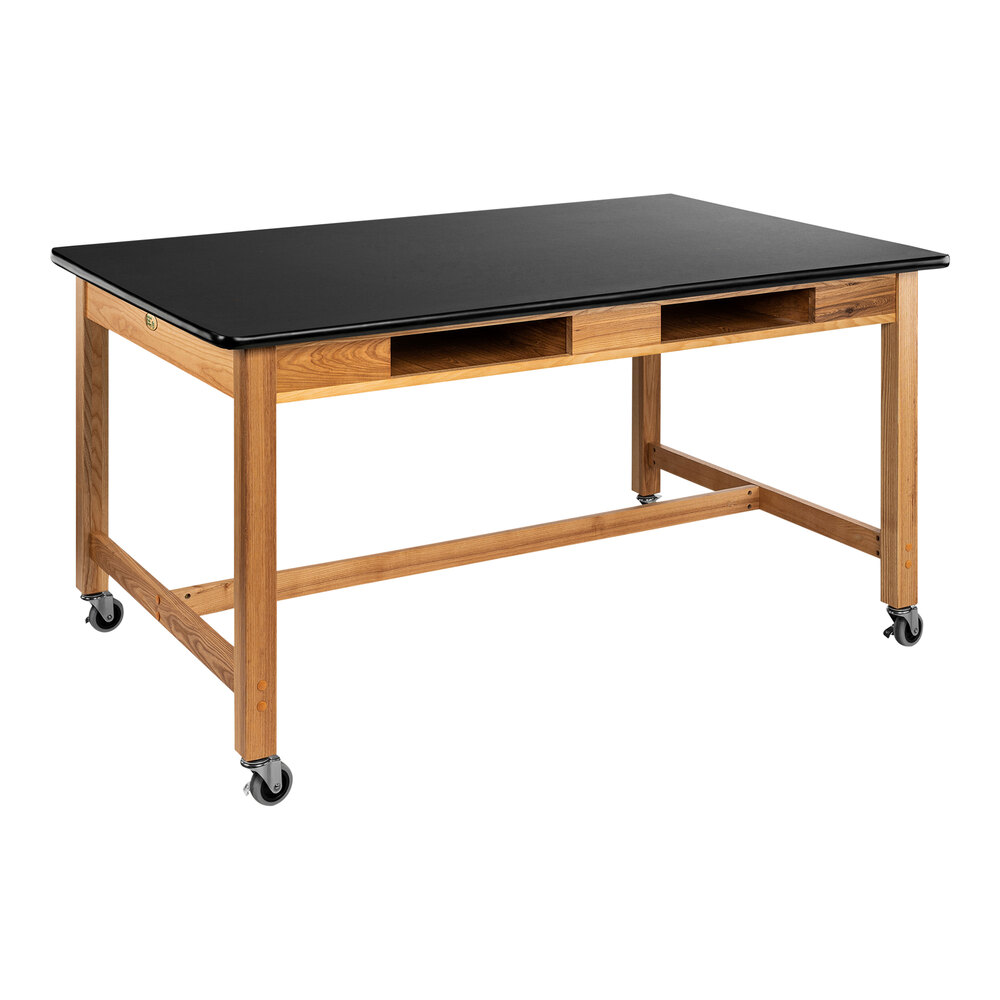 National Public Seating 42" x 72" x 30" Wood Science Lab Table with ...