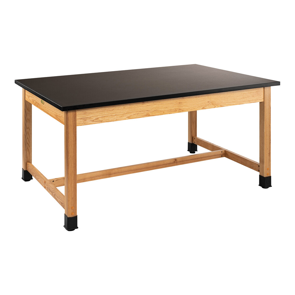 National Public Seating 42" x 72" x 30" Wood Science Lab Table with ...