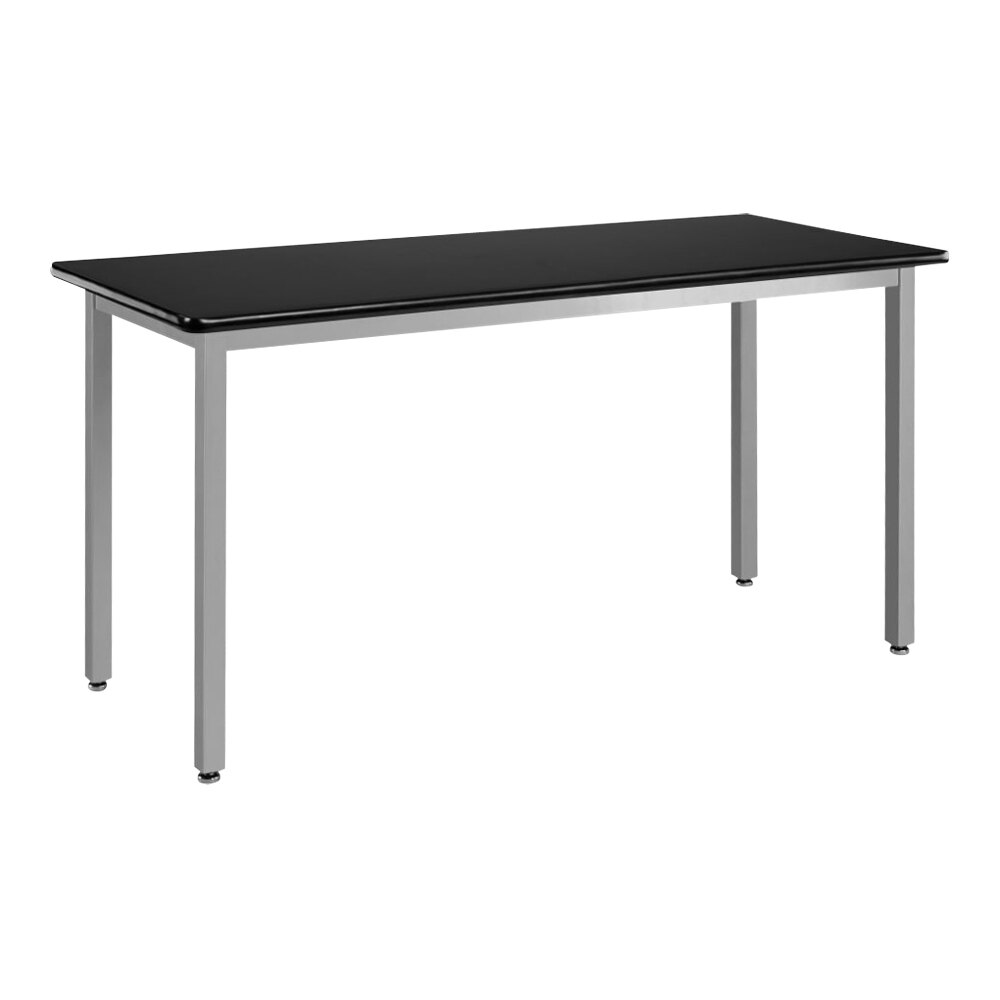 National Public Seating 30" x 72" x 30" Fixed Height Gray Steel Science ...