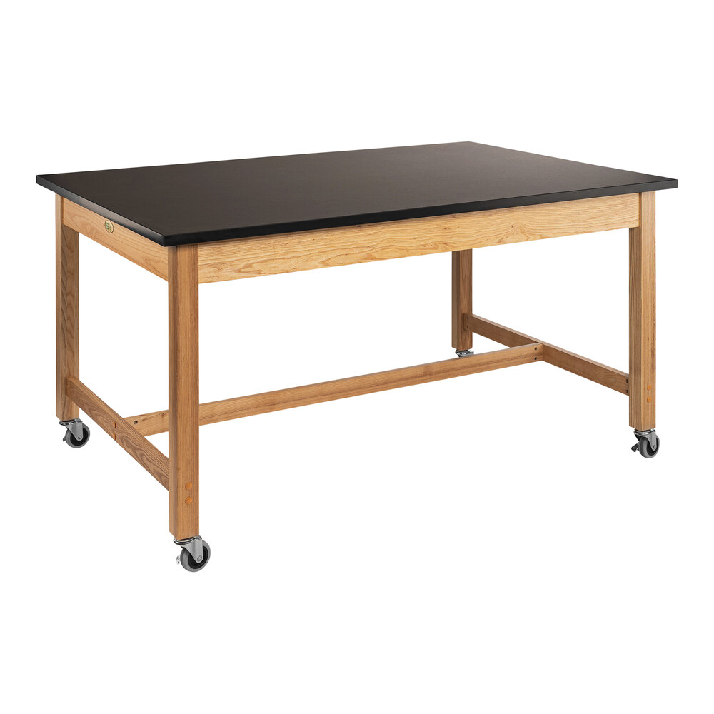 National Public Seating 42" x 72" x 36" Wood Science Lab Table with ...