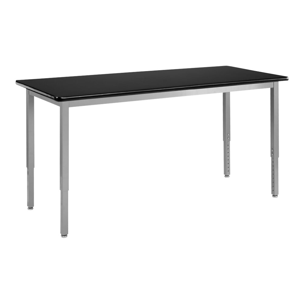 National Public Seating 24" x 48" Height Adjustable Gray Steel Science ...
