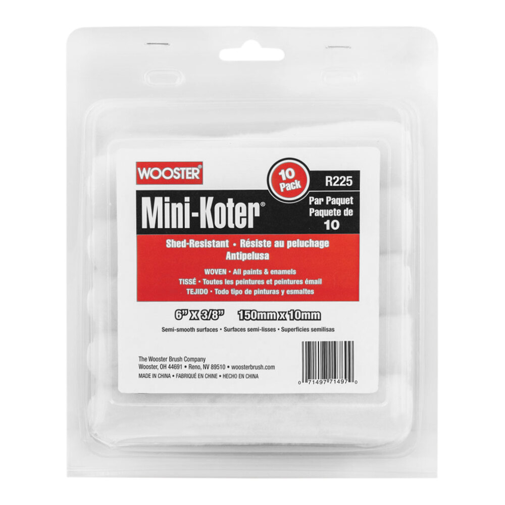 Wooster Mini-Koter 48477 6" Woven Shed-Resistant Roller Cover with 3/8 ...