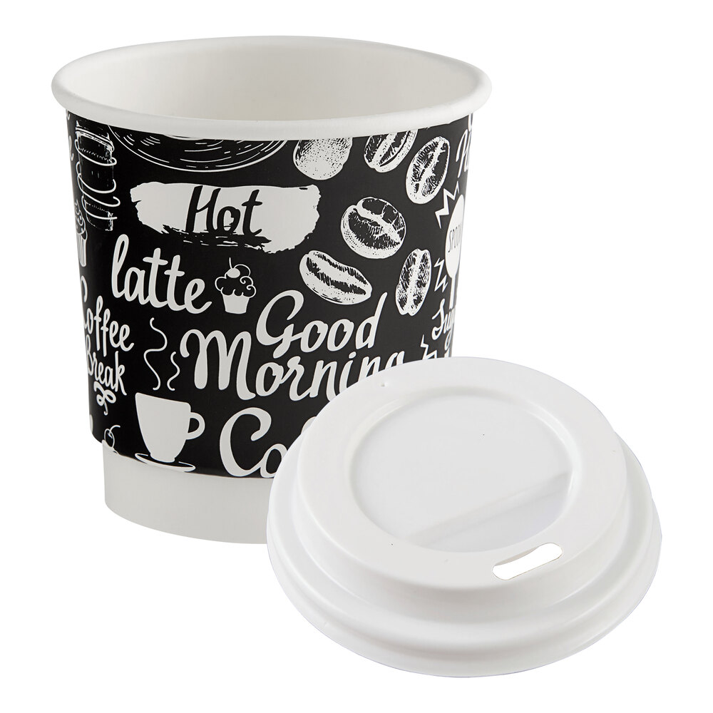 Choice 4 oz. Coffee Break Print Smooth Double Wall Paper Hot Cup and ...