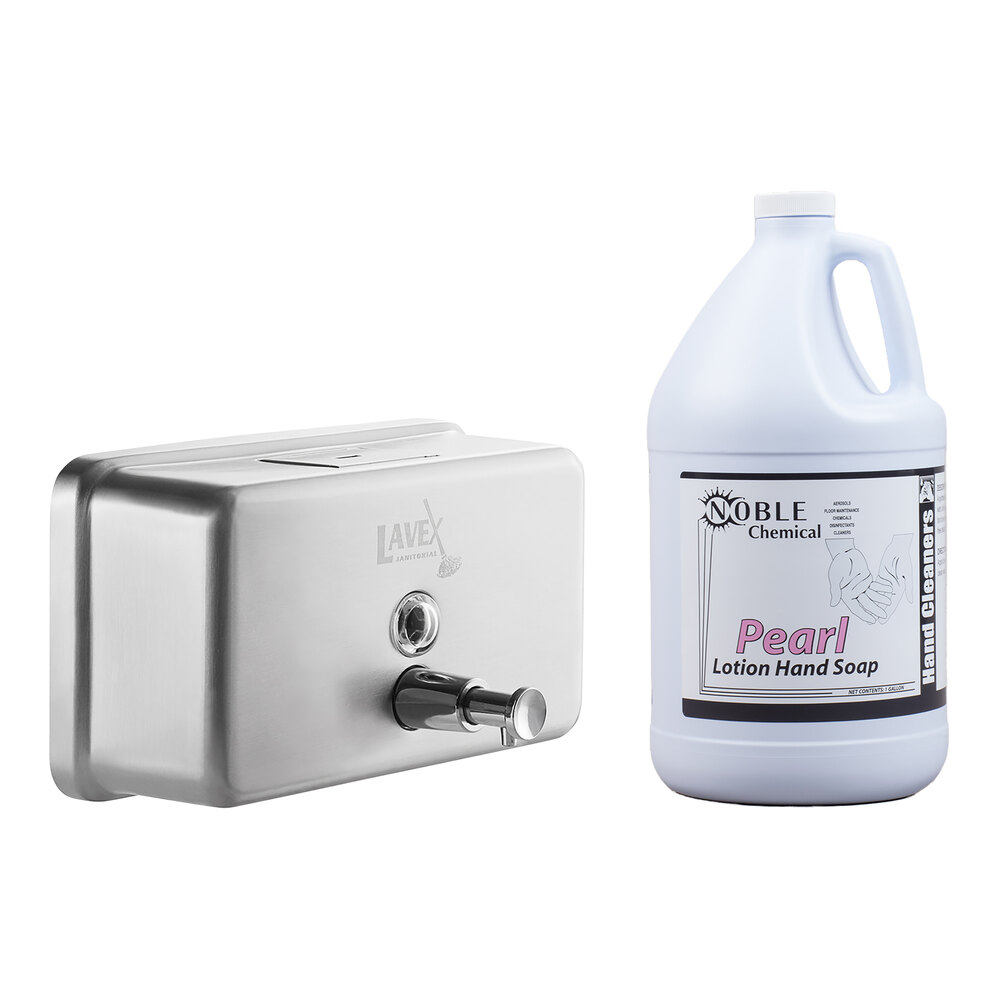 Lavex 40 fl. oz. (1200 mL) Stainless Steel Surface Mounted Horizontal ...