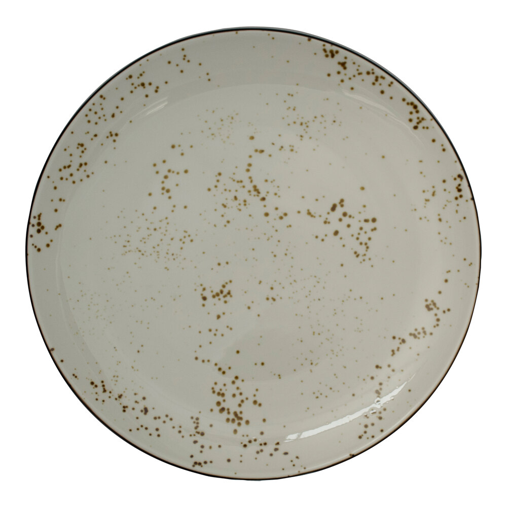 International Tableware Splash 12" Creme Stoneware Coupe Plate - 12/Case
