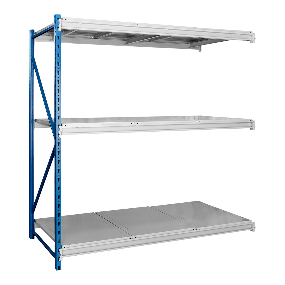 Hallowell 48" x 24" x 123" Marine Blue / Light Gray 3-Level Bulk Rack ...
