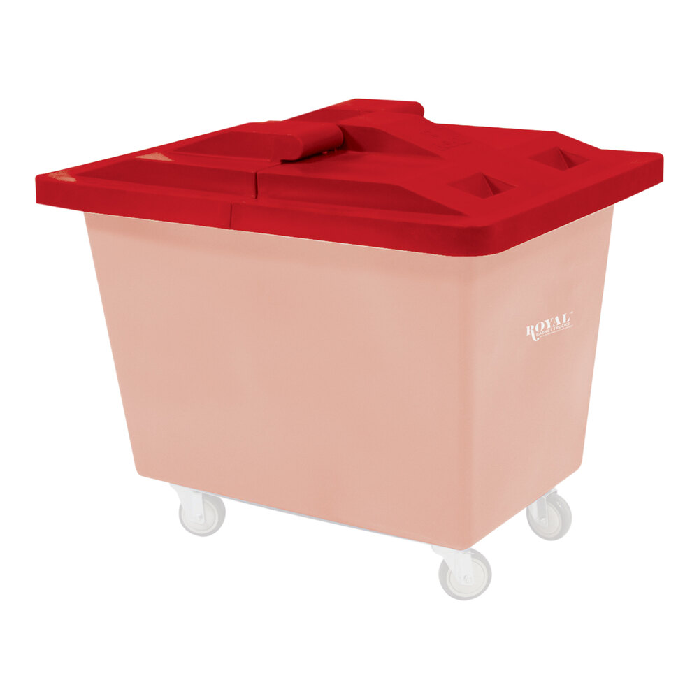 Royal Basket Trucks R20-RDX-LDN Red Hinged Lid for 25 Cu. Ft. Poly Trucks