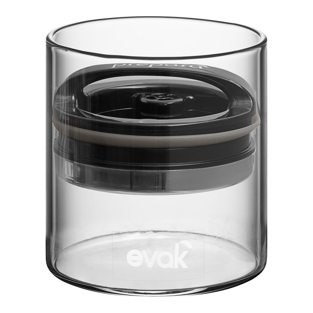 Prepara Evak Compact 0.5 Qt. Clear Glass Round Airtight Food Storage ...