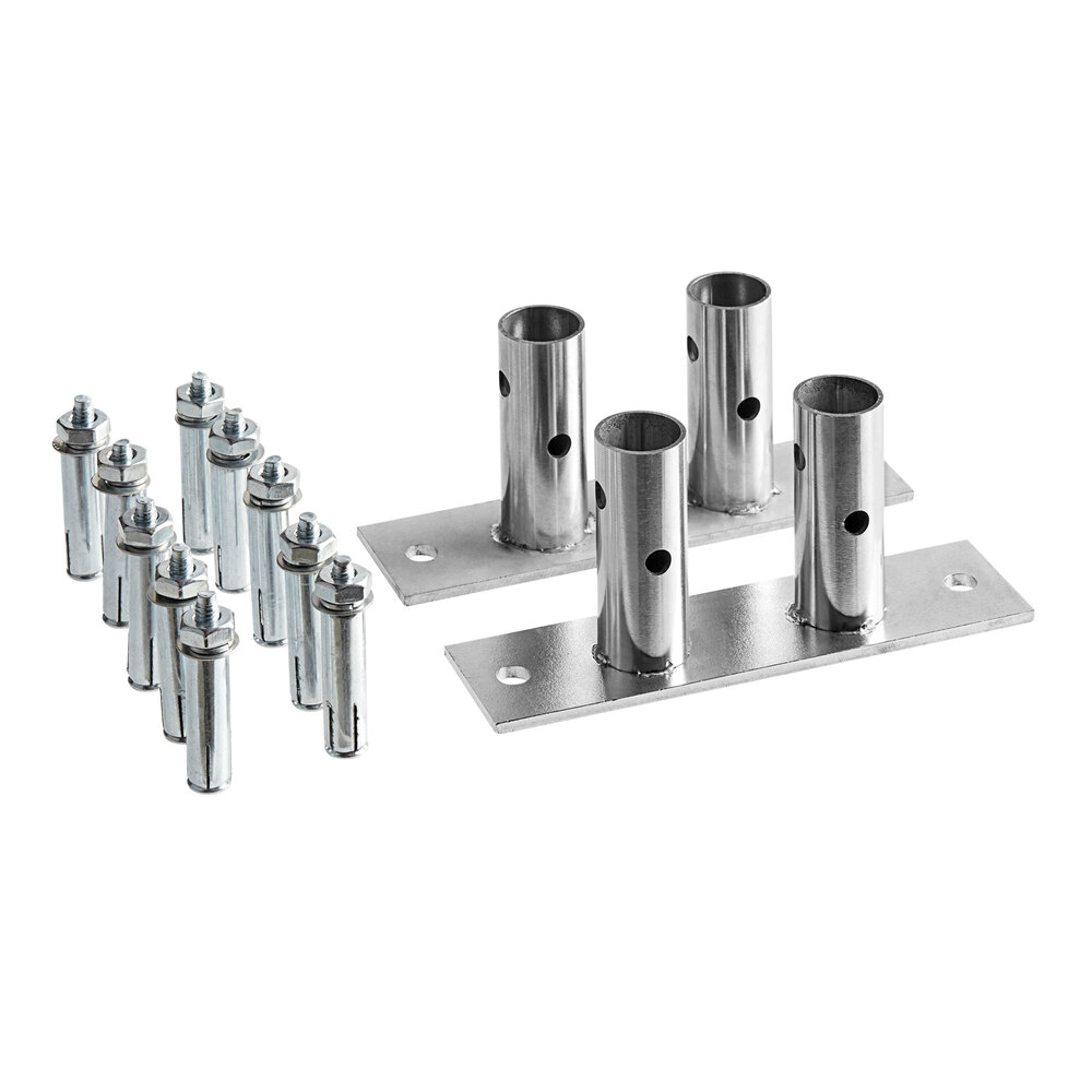 Heavy-Duty Floor-Mounting Foot Plate for Double Post - 2/Pack