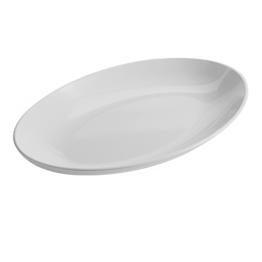American Metalcraft 14 X 9 White Oval Melamine Platter 