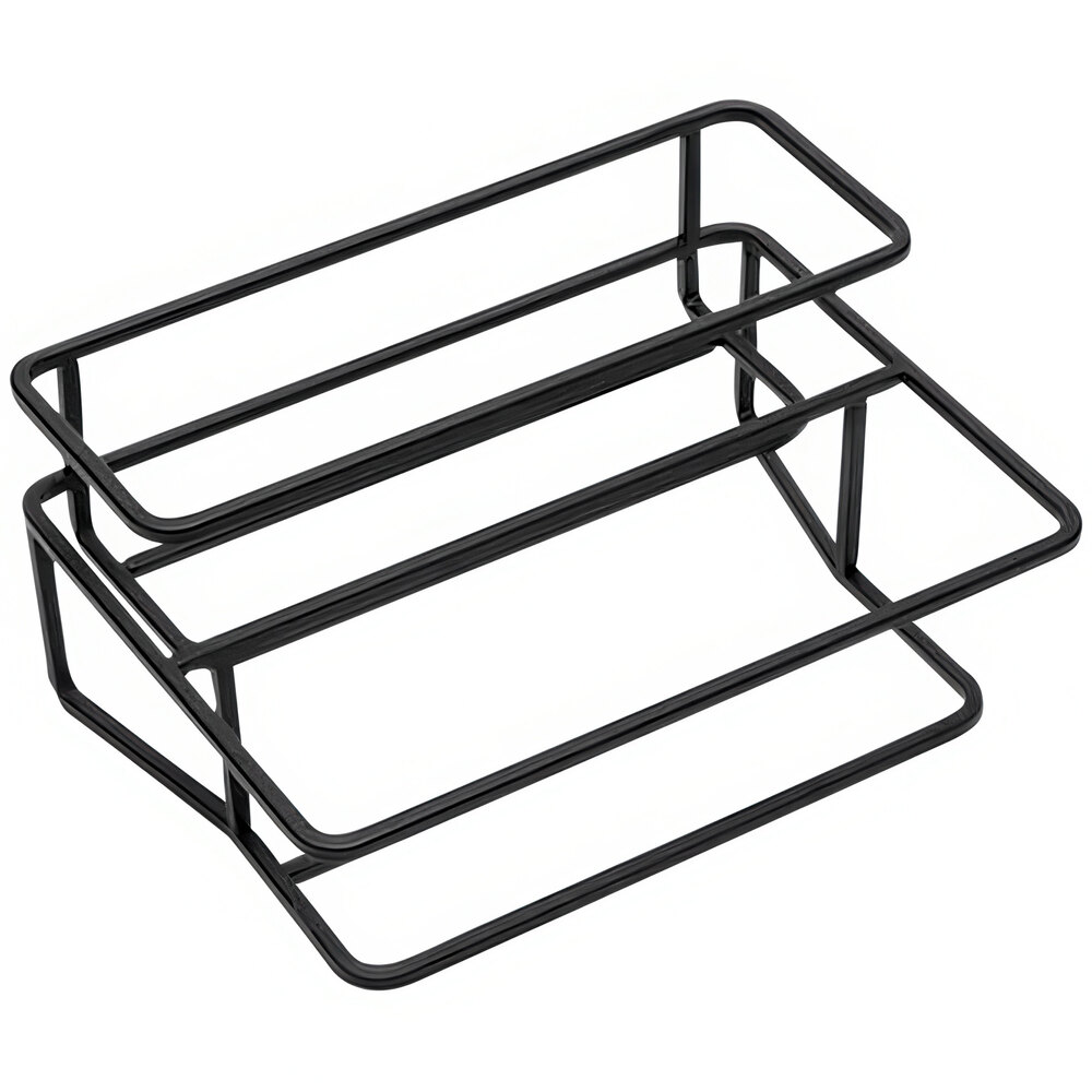 American Metalcraft Black Twilight 12 3/4" x 9" x 6" Iron 2-Tier Wire ...