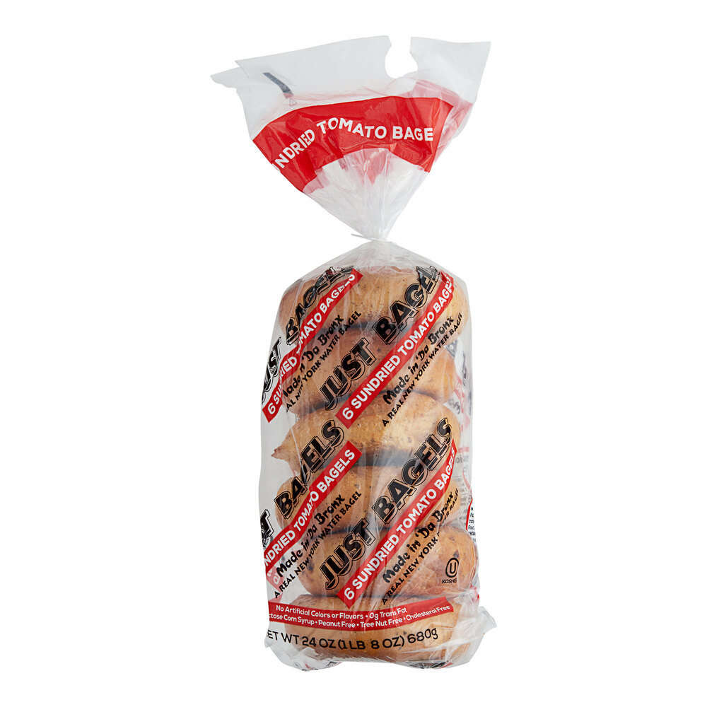 Just Bagels Frozen Authentic New York Sun Dried Tomato Bagel 4 oz. - 48 ...