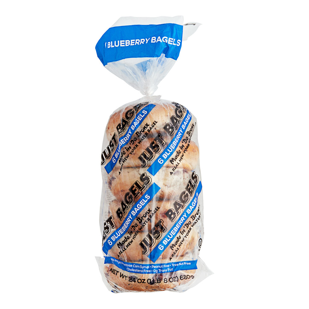Just Bagels Frozen Authentic New York Blueberry Bagel 4 oz. - 48/Case