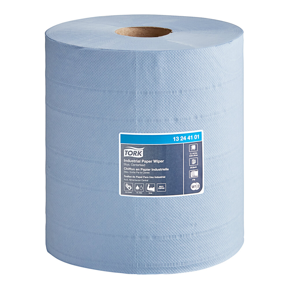 Tork Industrial Paper 11" x 15 3/4" Blue Heavy-Duty Wiper Center Pull ...