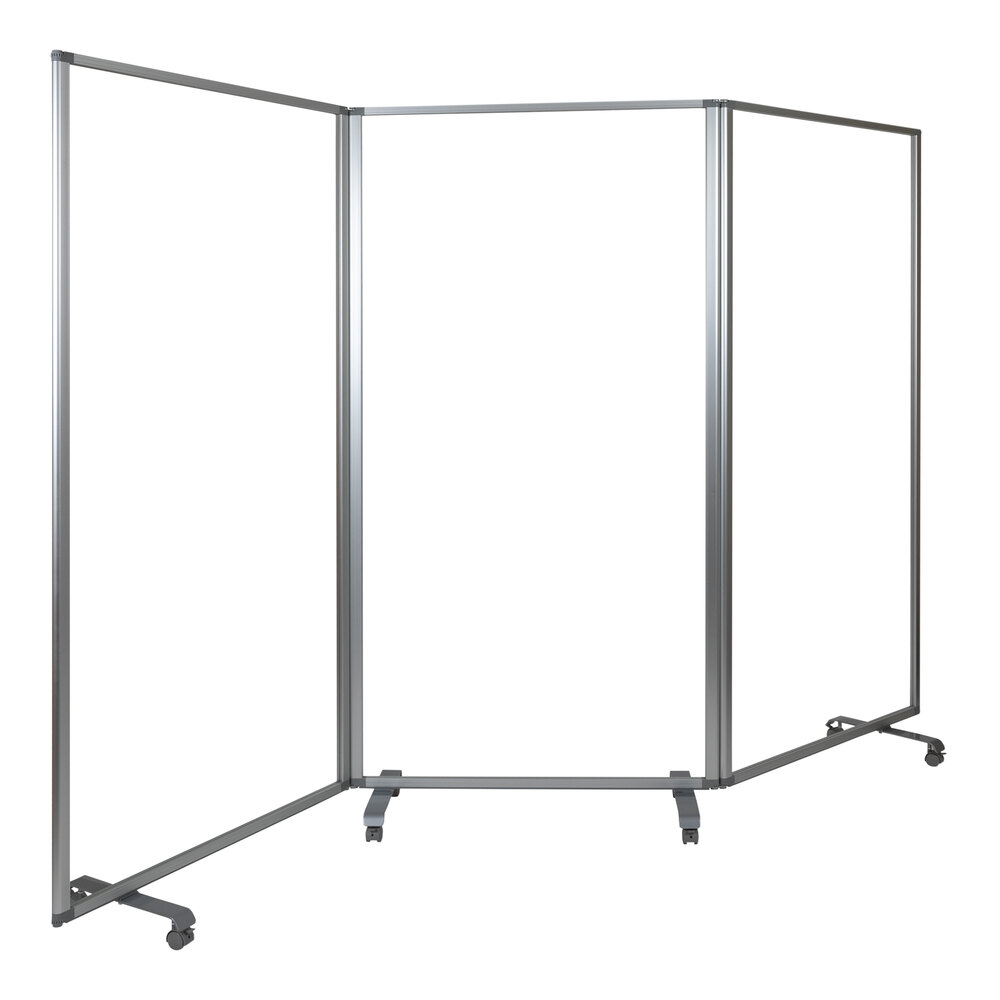Flash Furniture Raisley 72 1/8" x 106 1/2" Clear Acrylic Mobile Room ...