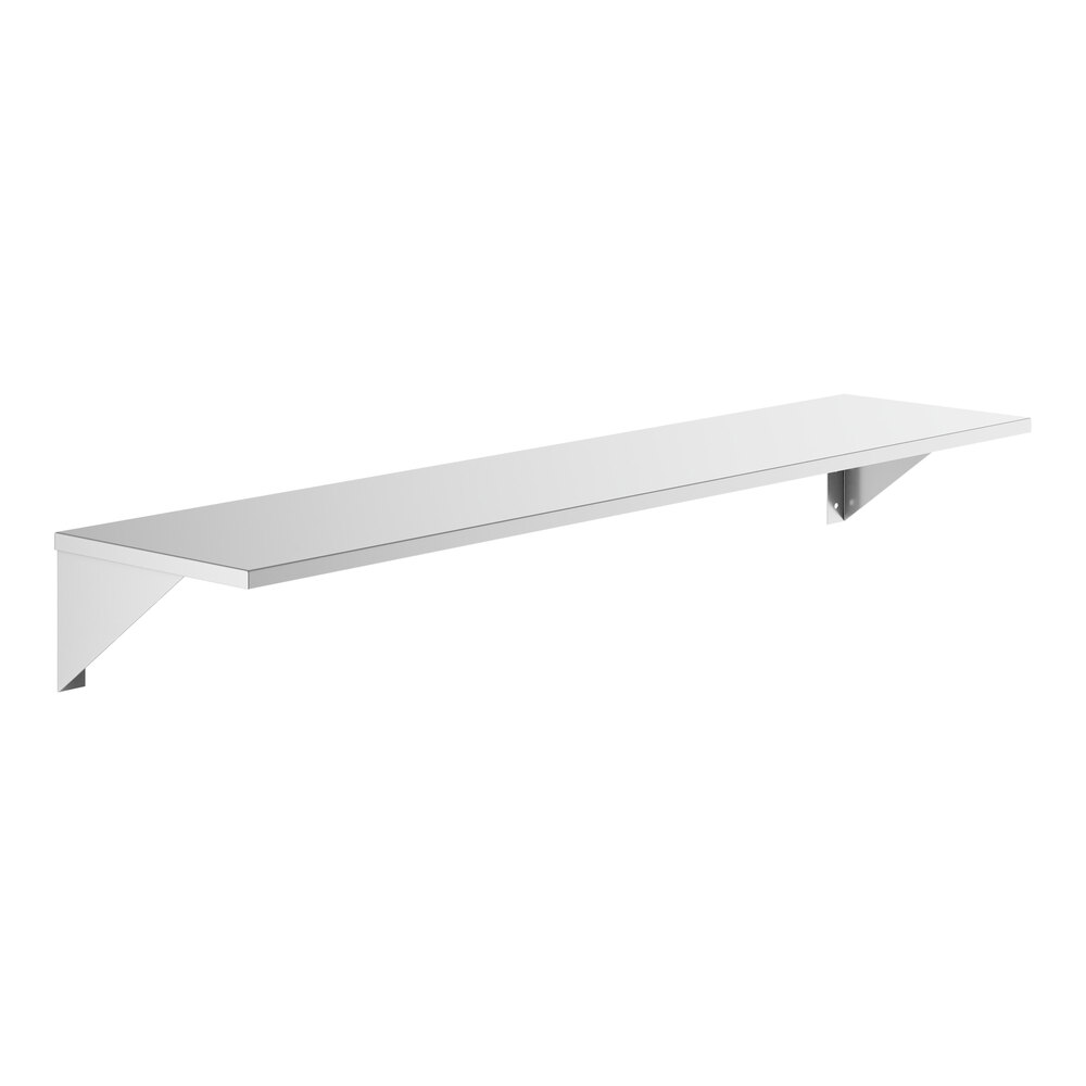 Lavex 8" x 36" Stainless Steel Wall-Mount Shelf