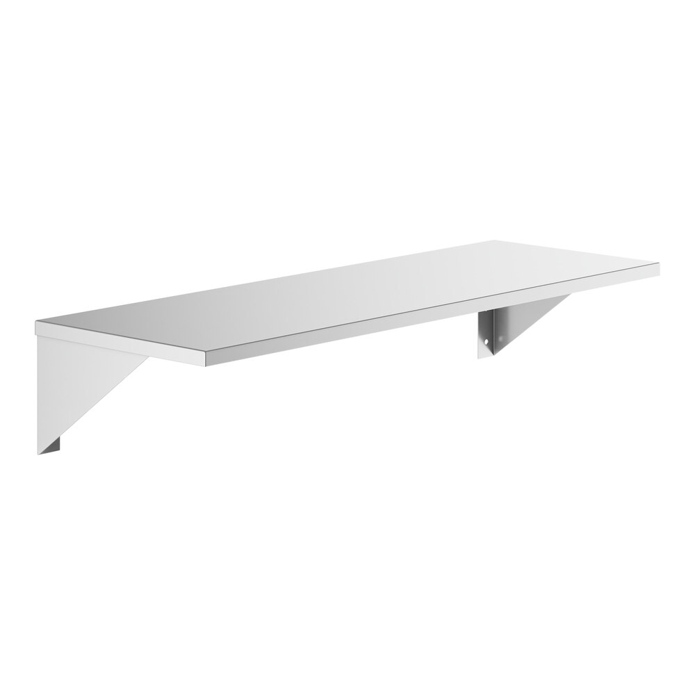 Lavex 8" x 24" Stainless Steel Wall-Mount Shelf