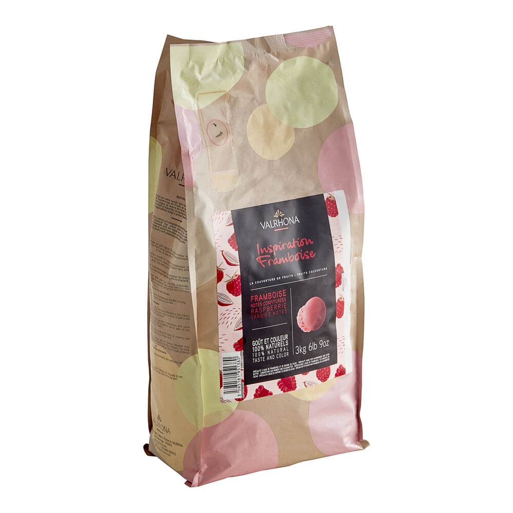 Valrhona Raspberry Inspiration Couverture Feve 6.6 lb. - 3/Case