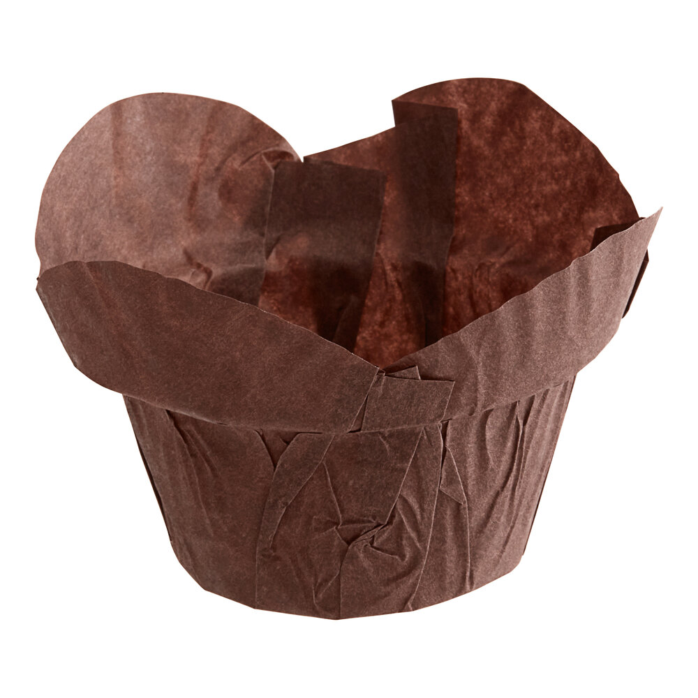 Baker's Lane 2" x 2 5/8" Chocolate Brown Medium Rounded Muffin Wrap ...