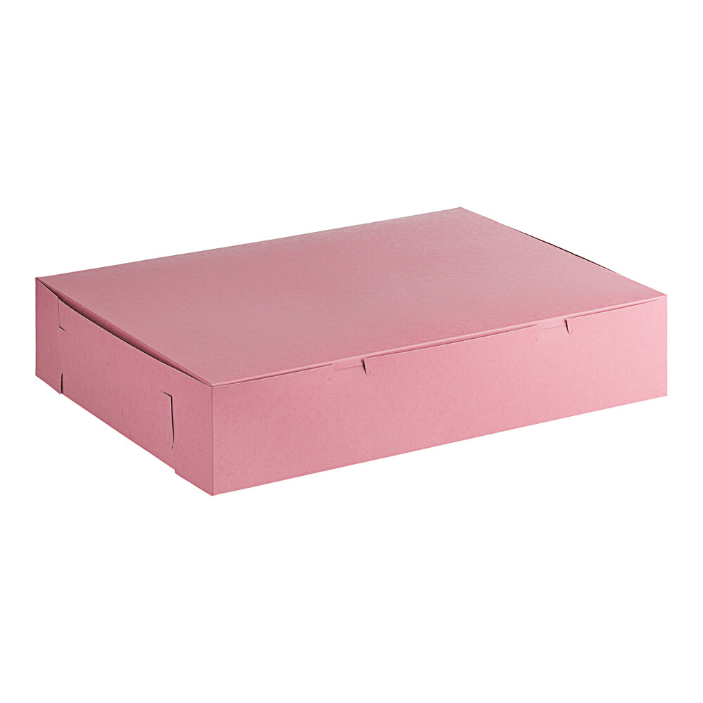 Baker's Lane 20" x 14 1/2" x 4" Pink Half Sheet Cake / Bakery Box - 10/Pack