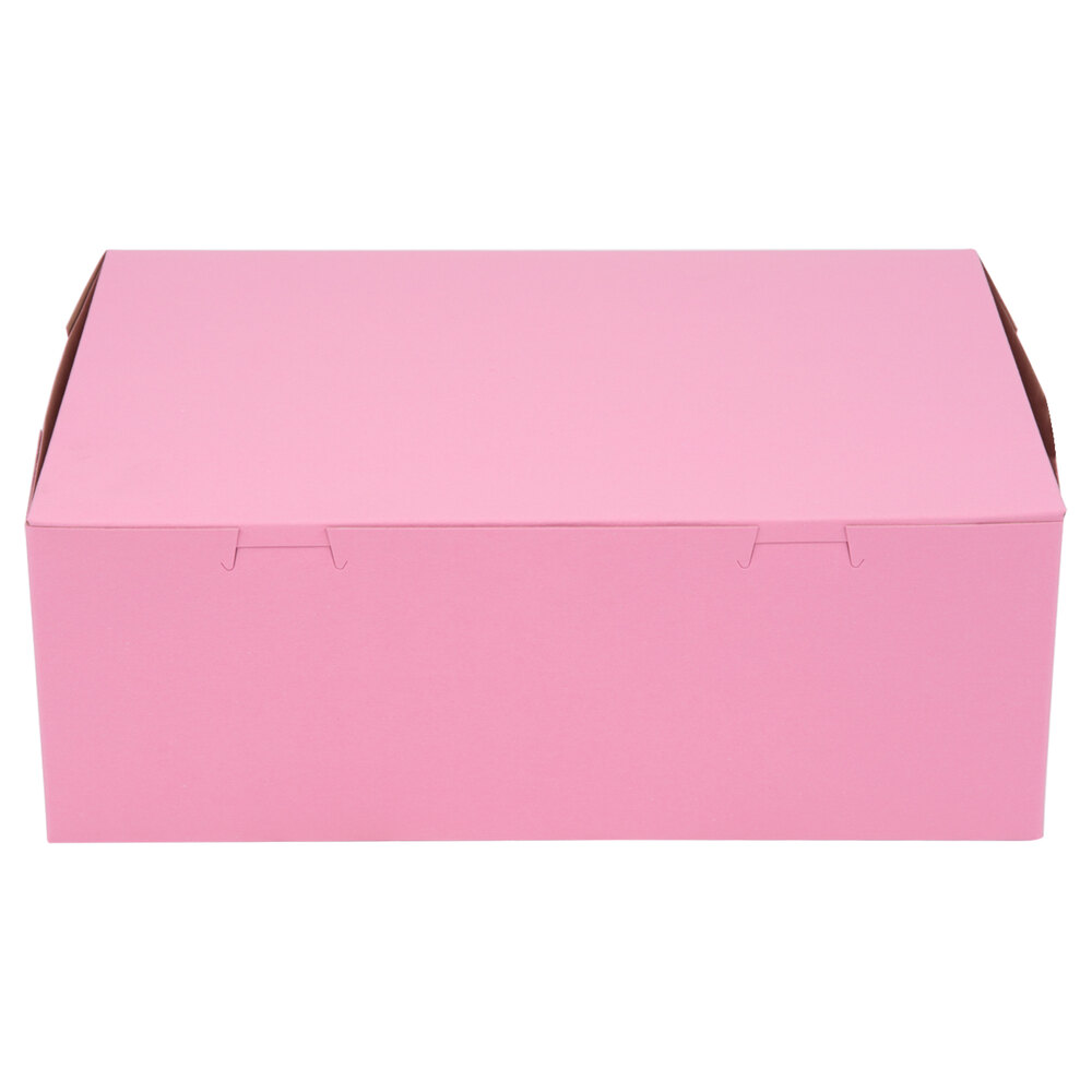 Baker's Lane 14" x 10" x 5" Pink Cake / Bakery Box - 100/Case