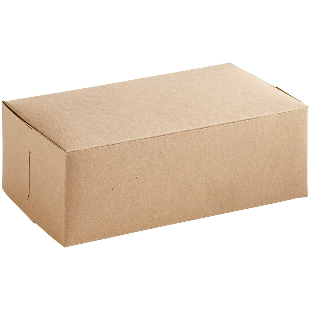 Baker's Lane 10" x 6" x 3 1/2" Kraft Donut / Bakery Box - 10/Pack