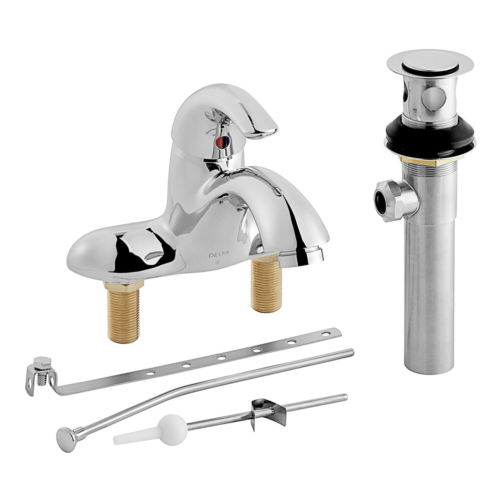 Delta Faucet 22C351 Single Lever Deck-Mount Lavatory Faucet with 1.5 ...