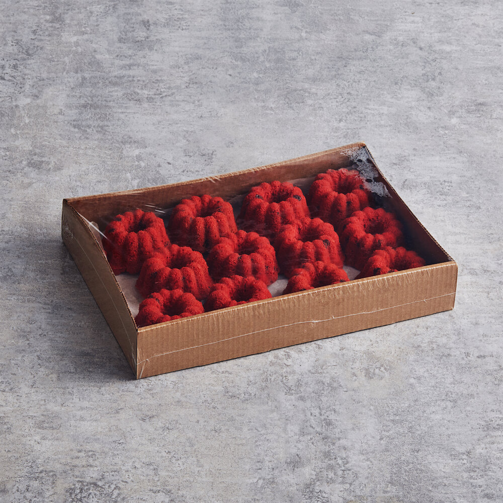 New Day Mini Red Velvet Bundt Cake 3 oz. - 24/Case