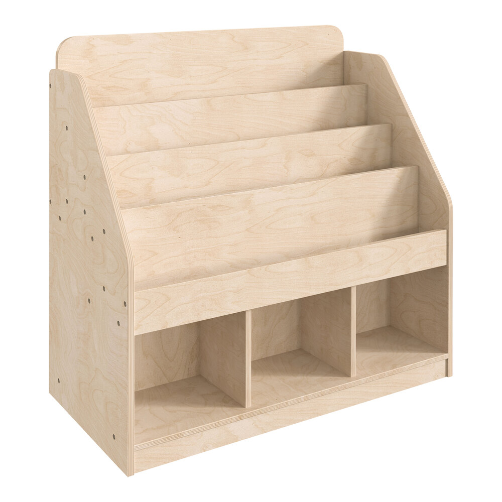 Flash Furniture Bright Beginnings 34 3/4" x 36" Wooden 4-Shelf Book ...