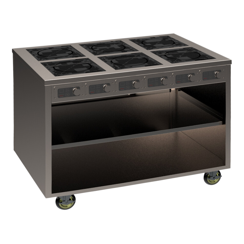 Spring USA BOH-1800C-6 BOH Series 48" Mobile Induction Cooking Cart ...