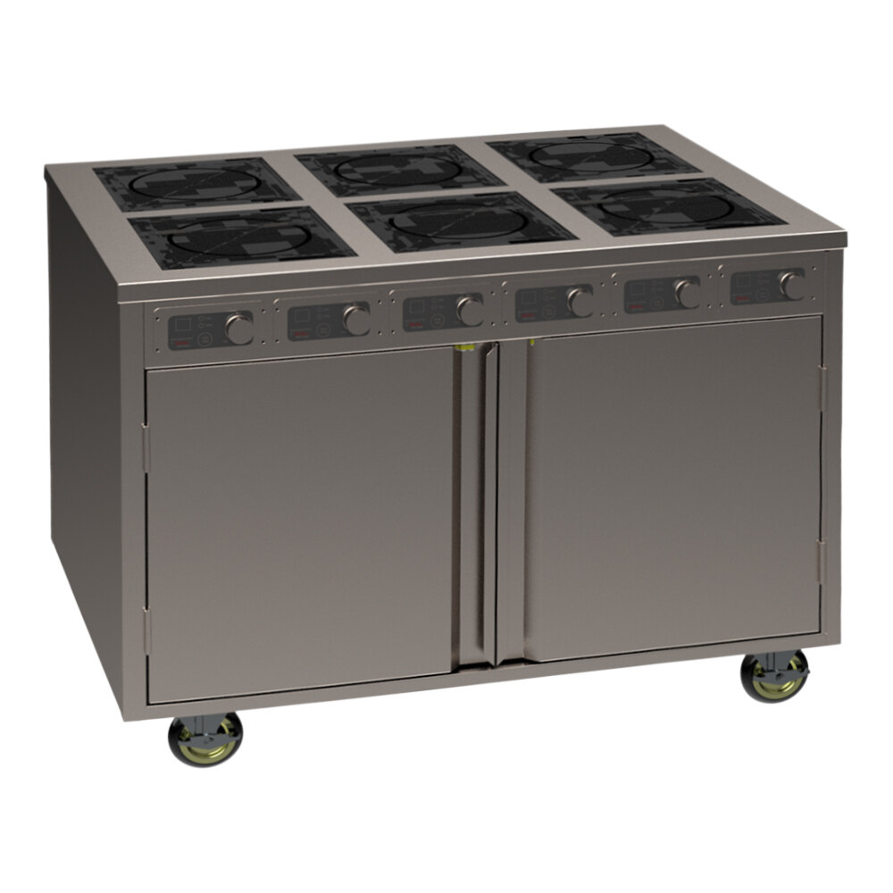 Spring USA BOH-1800DC-6 BOH Series 48" Mobile Induction Cooking Cart ...