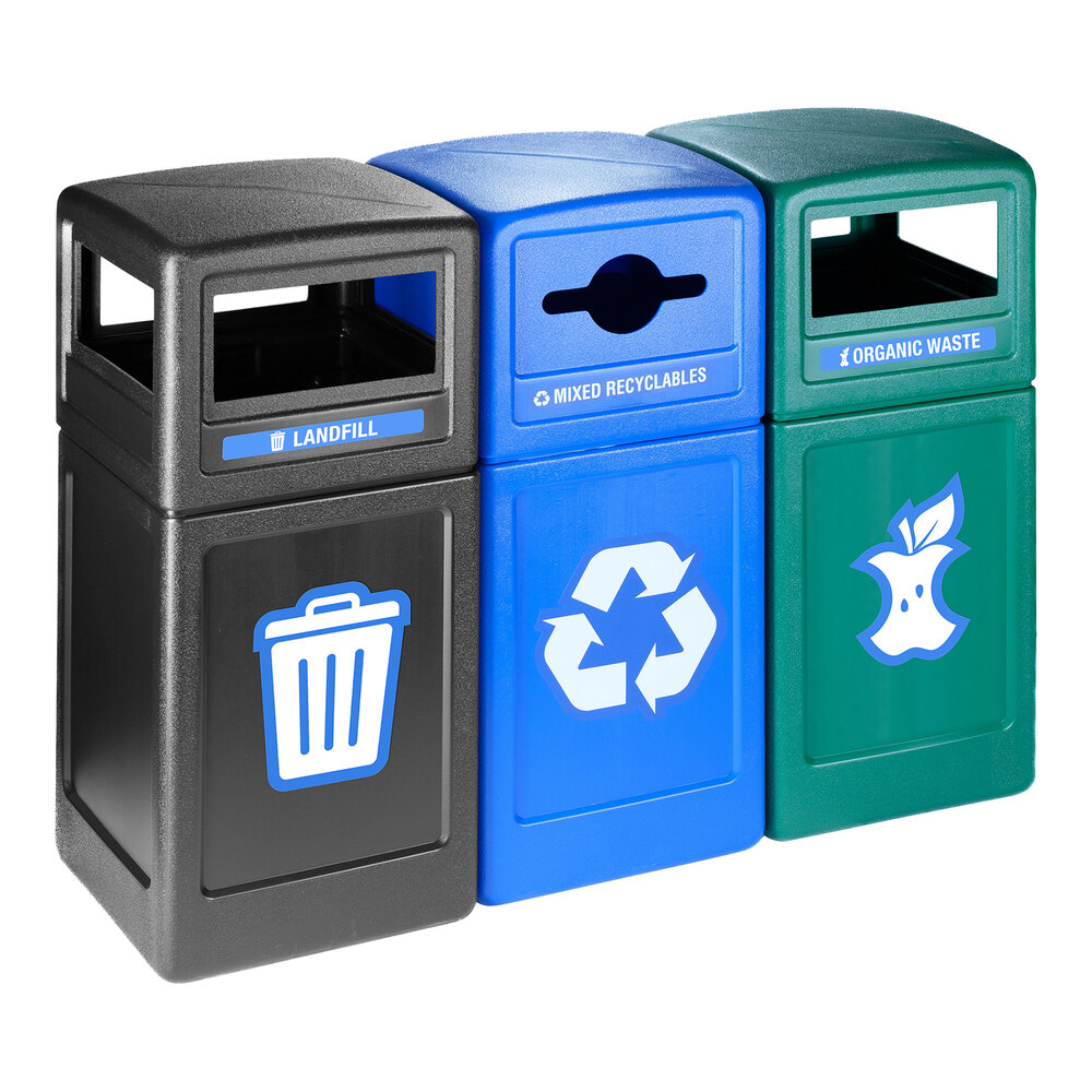 Commercial Zone Polytec 73247399 126 Gallon 3-Stream Polyethylene ...