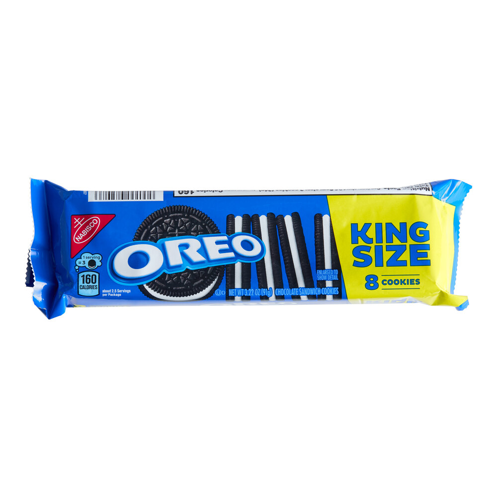 Nabisco Oreo King Size Cookie Snack Pack 8-Count (3.22 oz.) - 24/Case