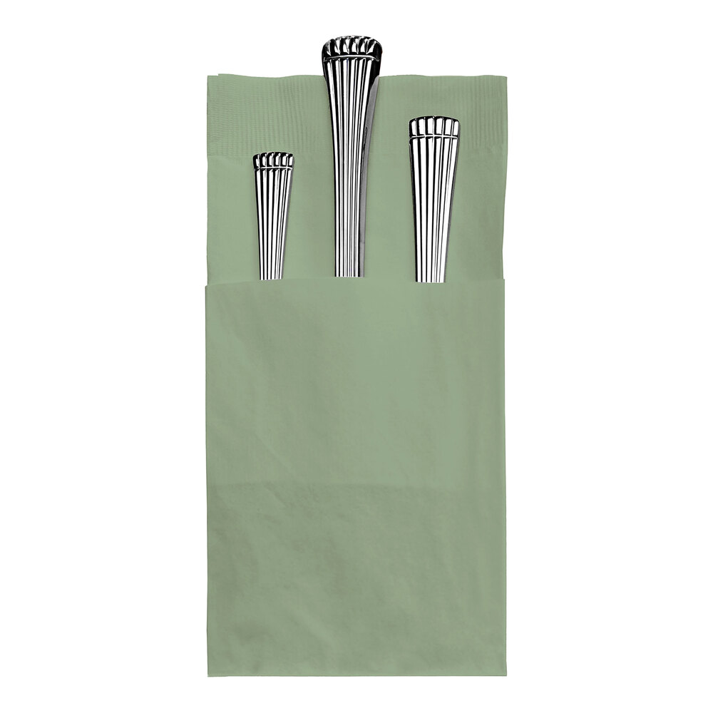 Hoffmaster Quickset 17" Square 2-Ply Soft Sage Pocket Fold Dinner ...